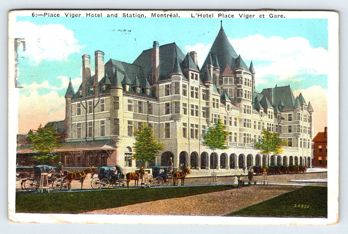 Place Viger Hotel and Station Montreal Quebec Canada Vintage Postcard ...