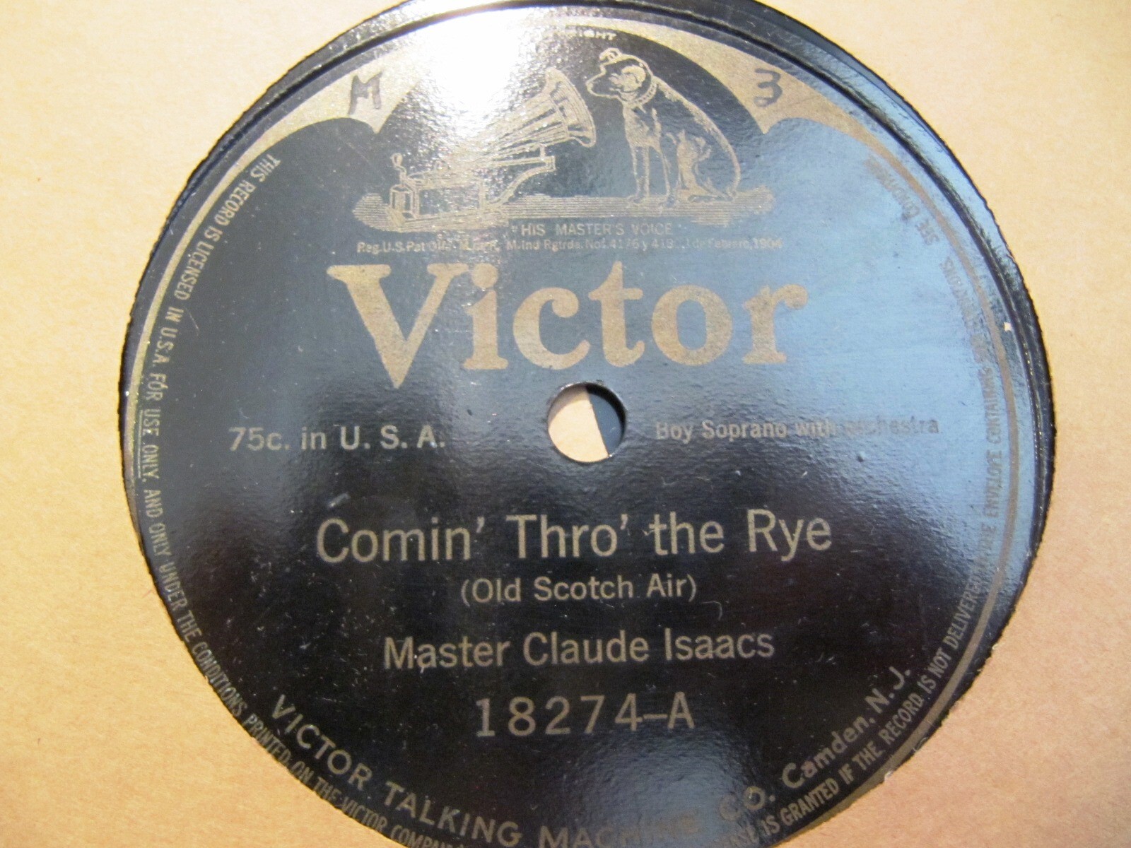 1917 BOY SOPRANO CLAUDE ISAACS Comin' Thro the Rye Sing Birds on Wing ...