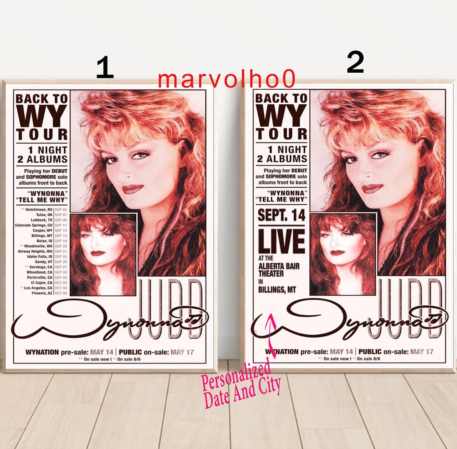 Custom Wynonna Judd Back to Wy Tour Dates In 2024 Poster | eBay