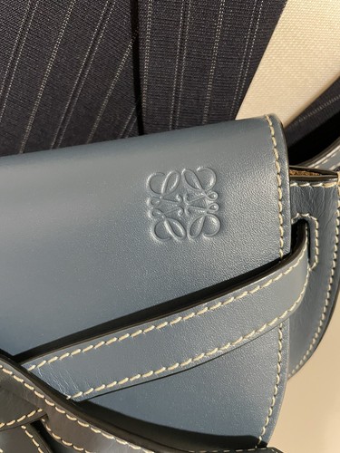 LOEWE mini gate belt bag blue | eBay