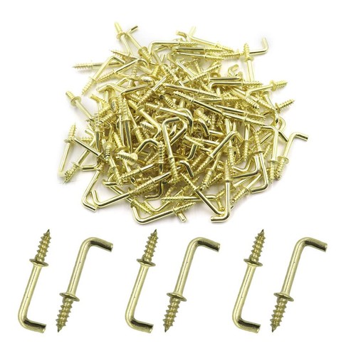 150Pcs Square Bend Hooks 1/2 Inch Brass Plated L Hooks Small Right ...