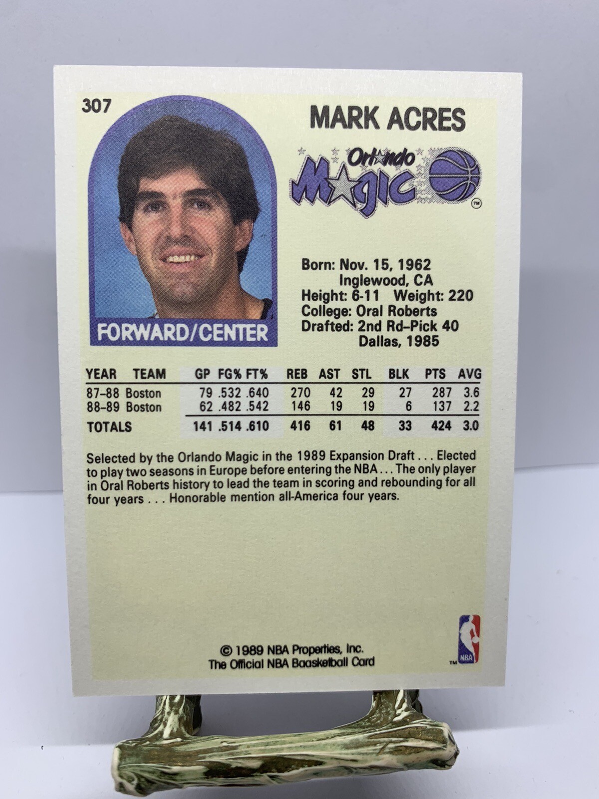 1989-90 NBA Hoops - #307 Mark Acres (RC) for sale online | eBay