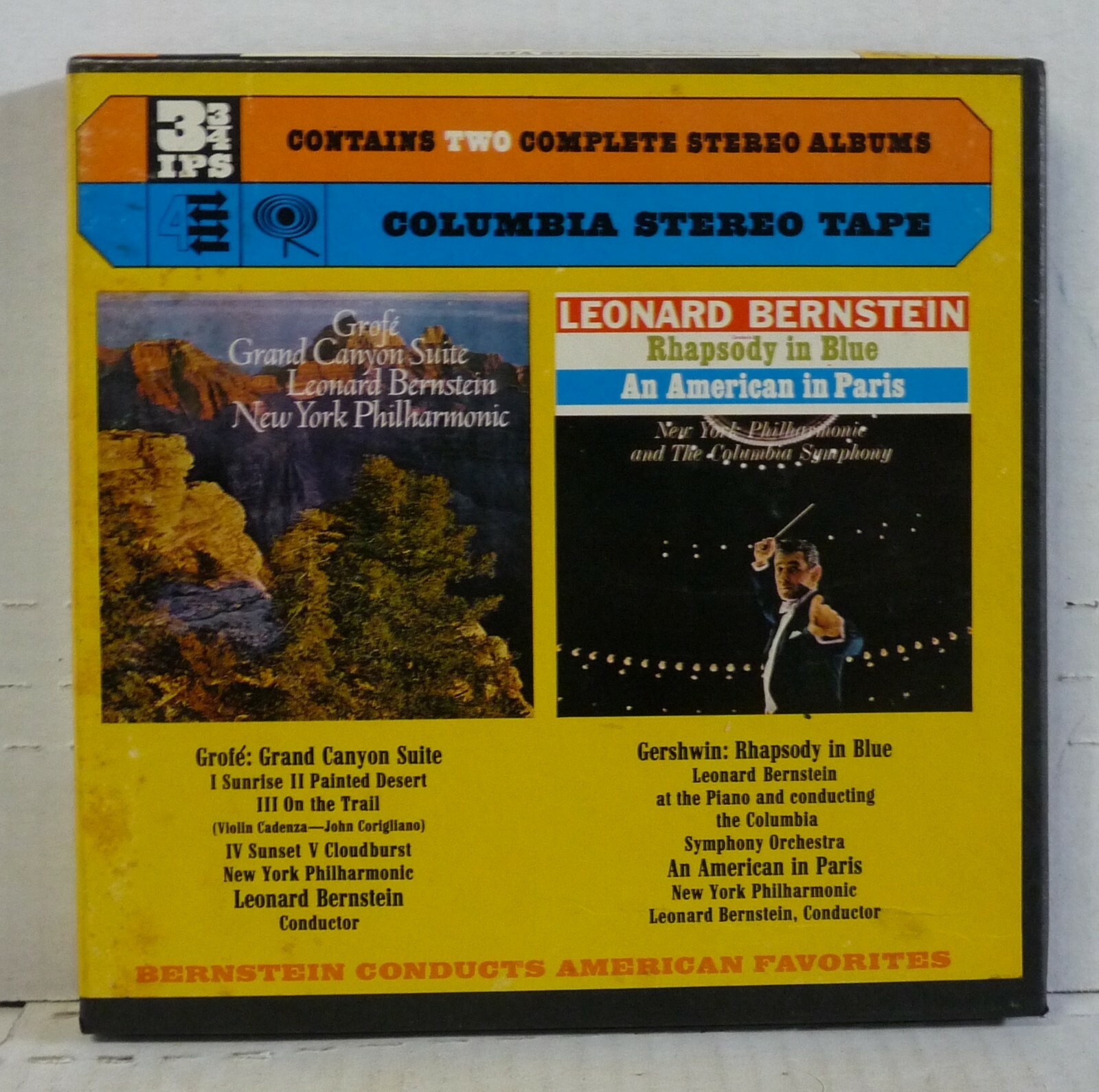 EXC BERNSTEIN Conducts GROFE--GERSHWIN American Favorites 3-3/4 IPS ...