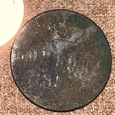 1 Kopek 1852 OLD RUSSIAN IMPERIAL COIN NIKOLAY I. ORIGINAL. Not Cleaned ...