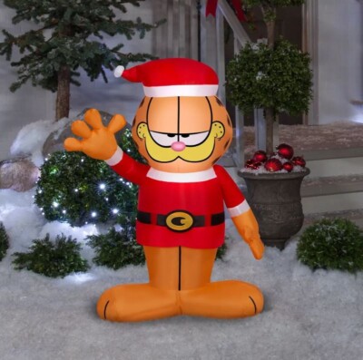 3.5 Ft GARFIELD IN SANTA SUIT AIRBLOWN YARD INFLATABLE | eBay