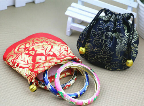 10PCS Chinese Handmade Mix Colors Silk Bag Coin Purse Gift Jewelry Bags ...
