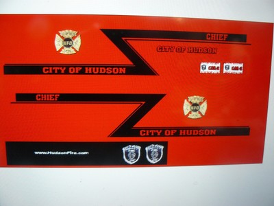 City of Hudson NY Fire Chief Vehicle Decals 1:24 | eBay