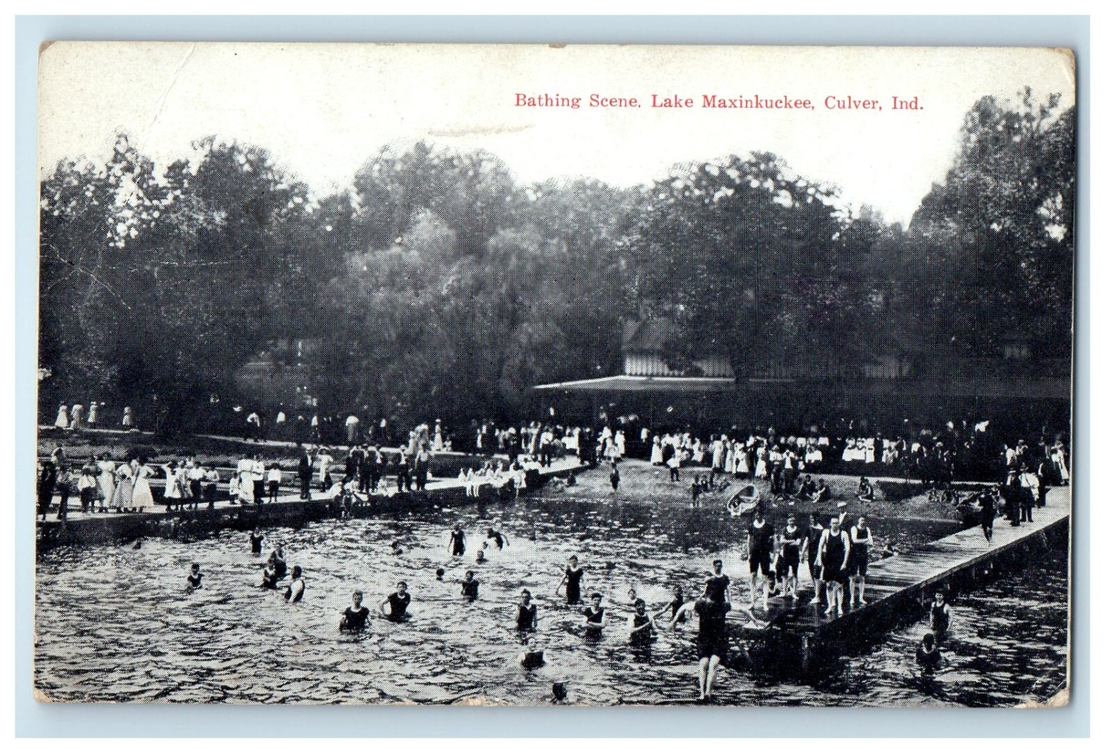 c1910's Bathing Scene Lake Maxinkuckee Culver Indiana IN Antique ...