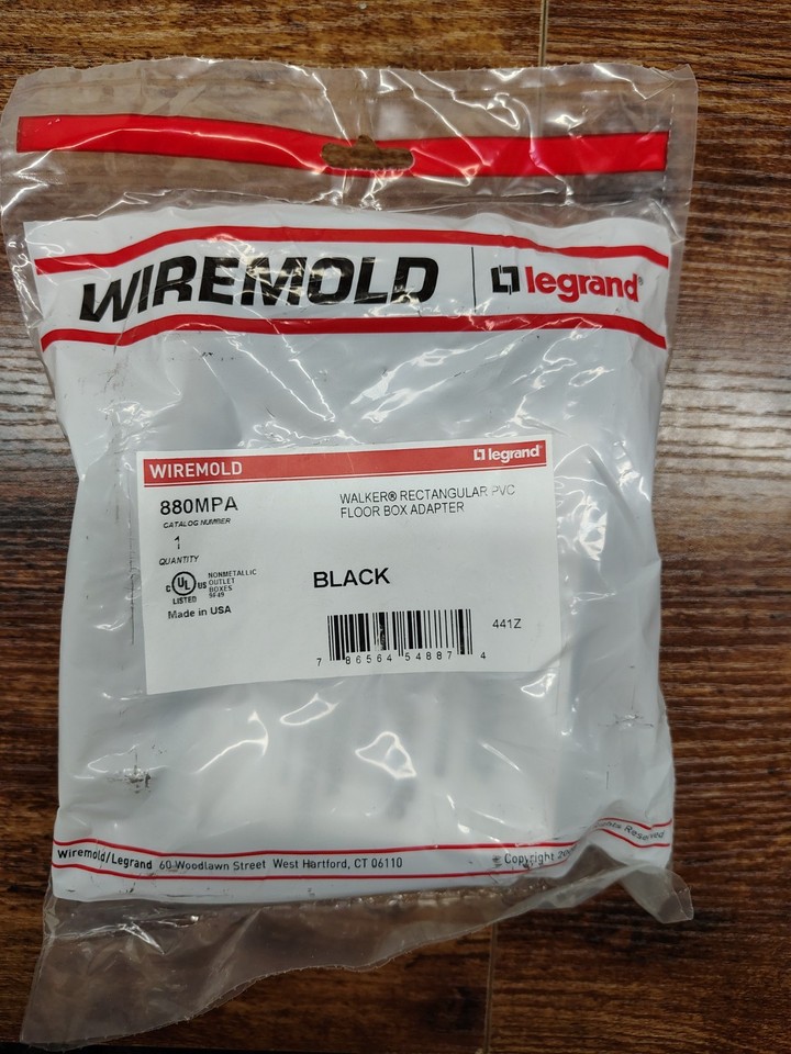 legrand WIREMOLD 880MPA BLACK RECTANGULAR PVC FLOOR BOX ADAPTER | eBay