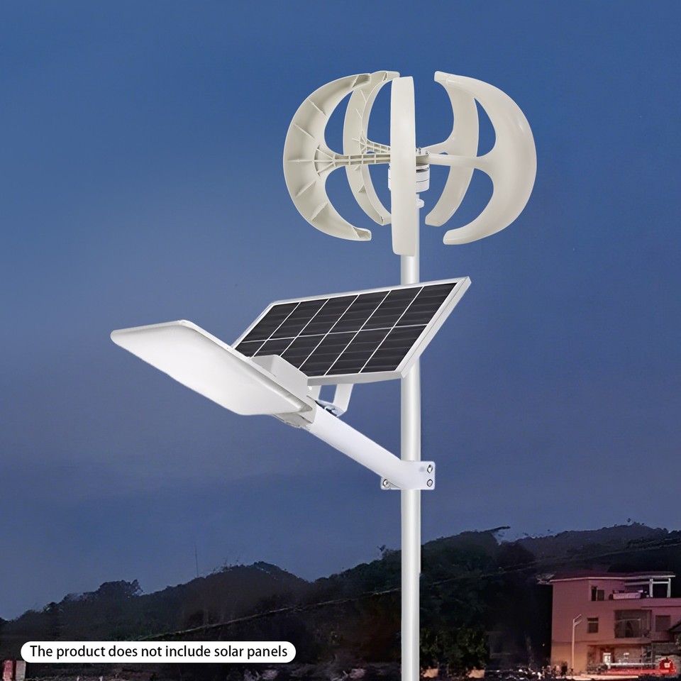 600W D.C 12V 5-Blade Lantern Wind Turbine Generator Vertical Axis Wind ...