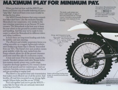 1975 Yamaha MX175 (Maximum Play) Motocross Motorcycle POSTER 24 X 36 ...