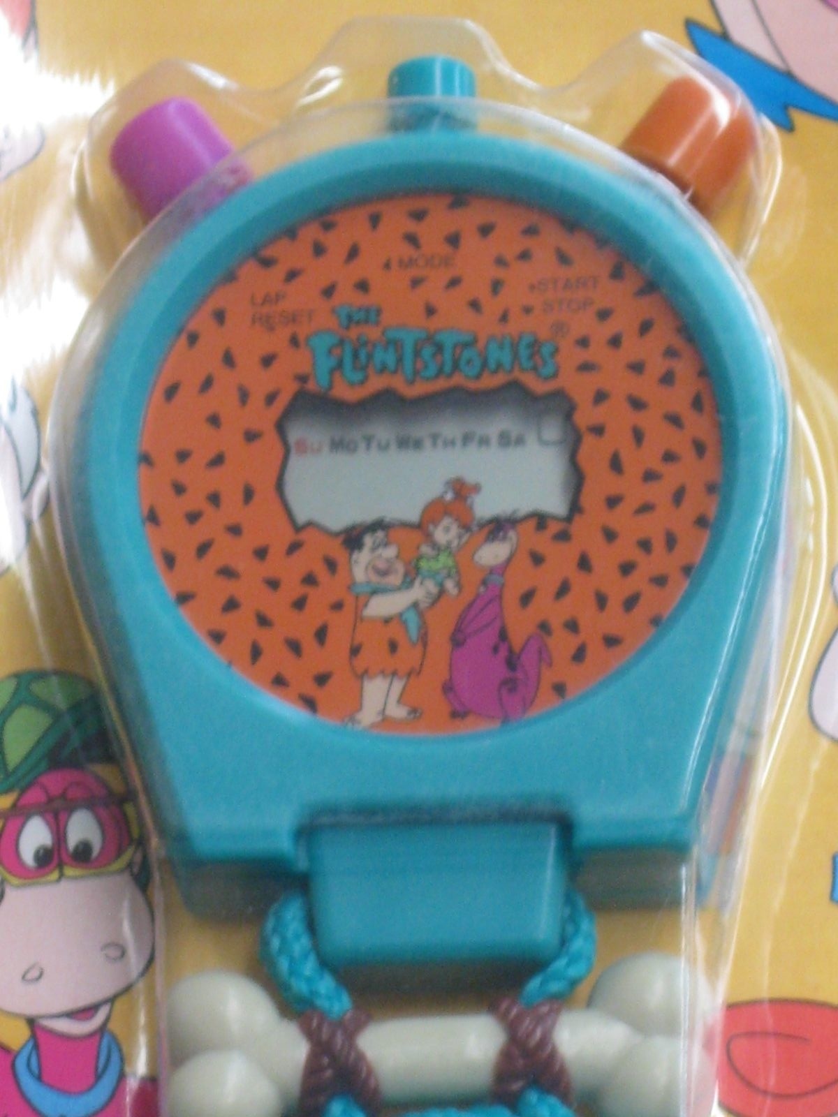 NELSONIC THE FLINTSTONES STOP WATCH - NEW OLD STOCK 1994 HANNA-BARBERA ...