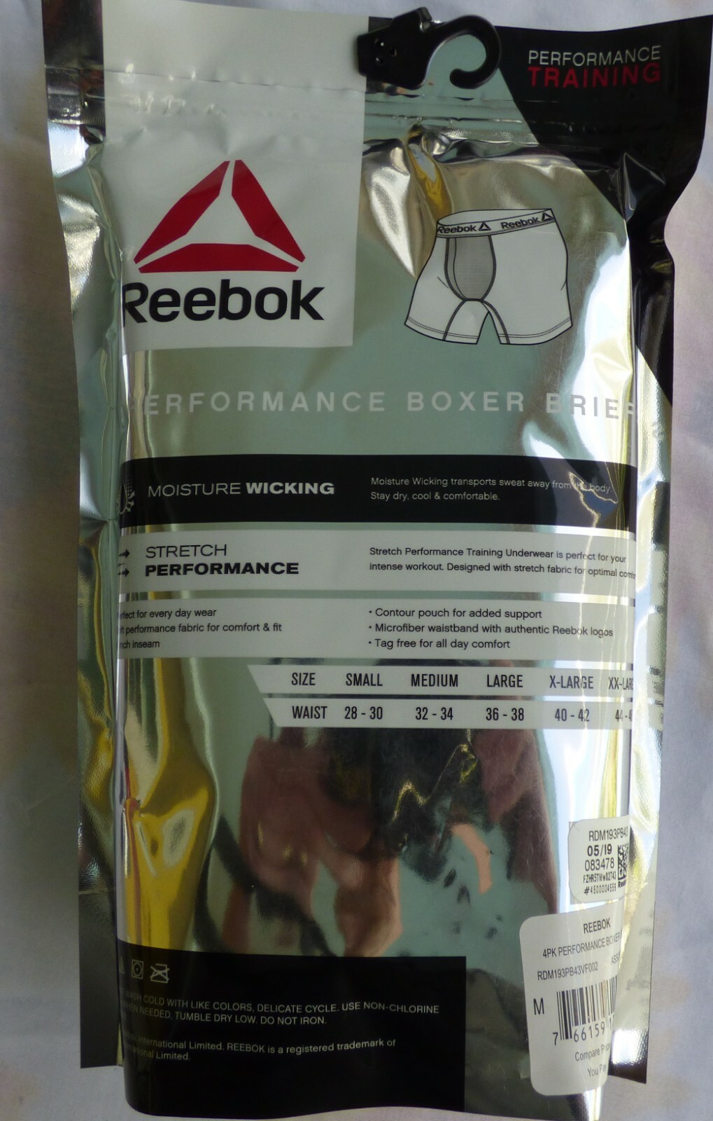 Reebok Mens Boxer Briefs 4 Pack Performance Training Size Choose SZ ...