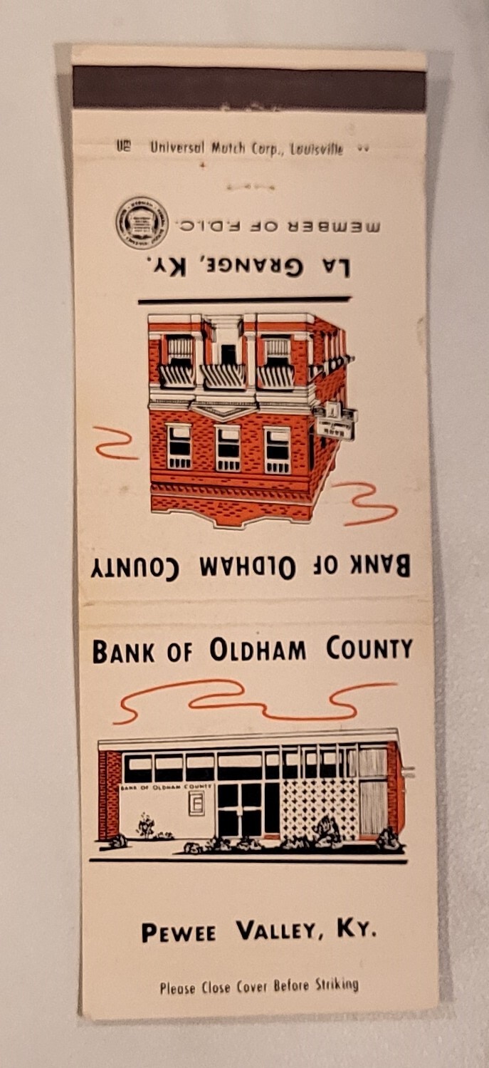 Matchcover Bank of Oldham county Peewee Valley Kentucky | eBay