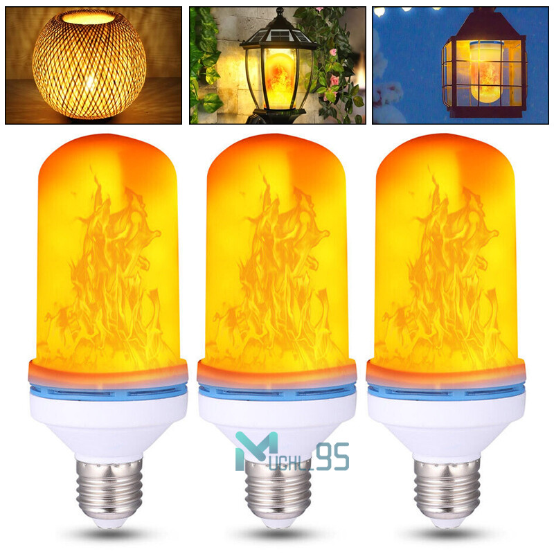 1-3 Pcs LED Flicker Flame Light Bulbs - Simulated Nature Fire Effect ...