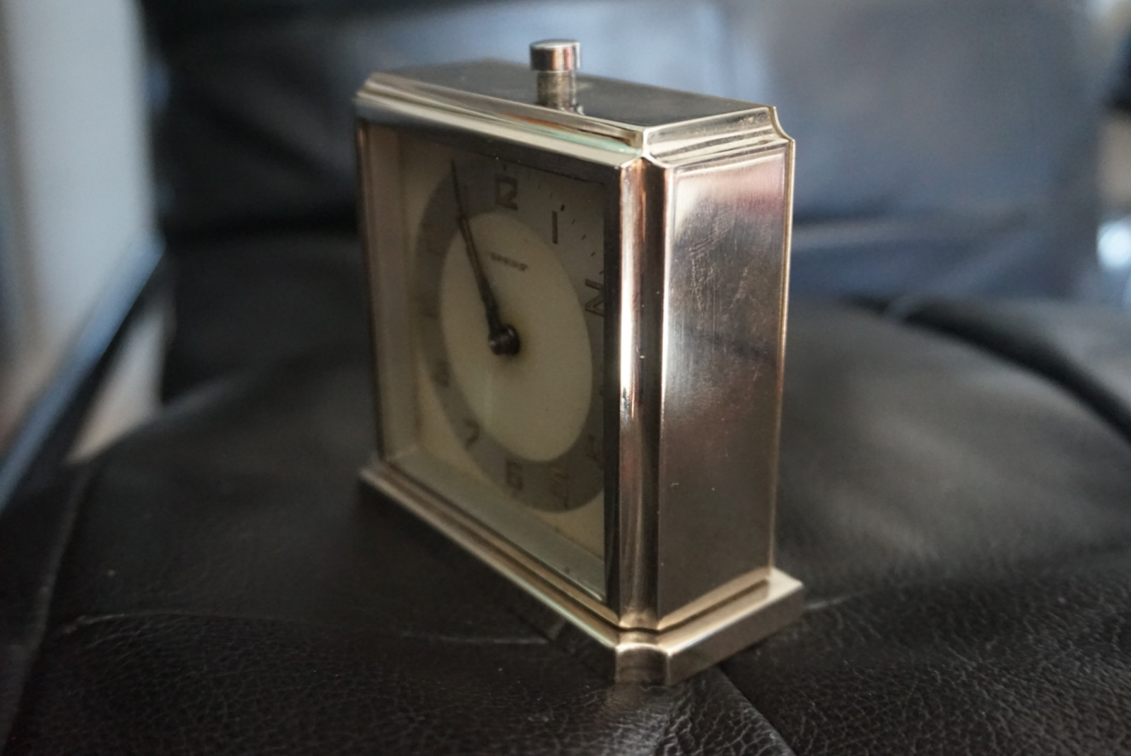 VINTAGE ART DECO SPRING DRGM GERMAN TRAVEL CLOCK WITH LEATHER CASE | eBay