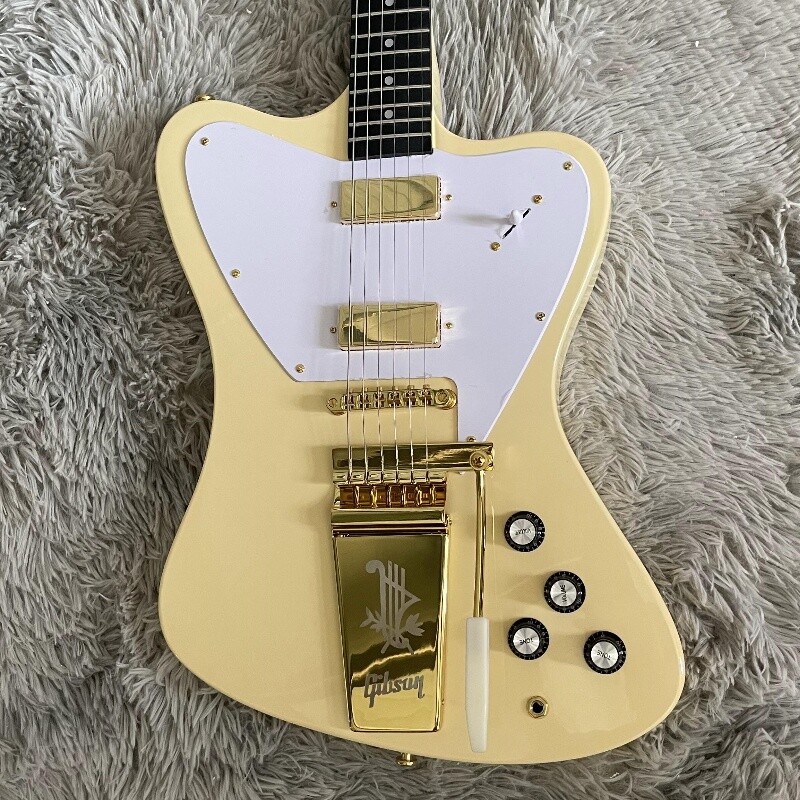 Cream Yellow Non-reverse Firebird Electric Guitar HH Pickups Gold ...