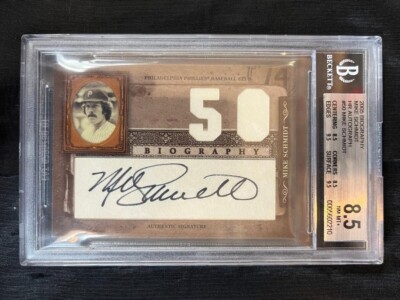 2005 Biography Donruss Playoff Autograph Mike Schmidt #50 BGS 8.5 NM ...