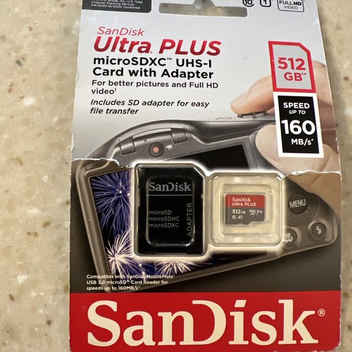 SanDisk - Ultra PLUS 512GB microSDXC UHS-I Memory Card 160 mb/s | eBay