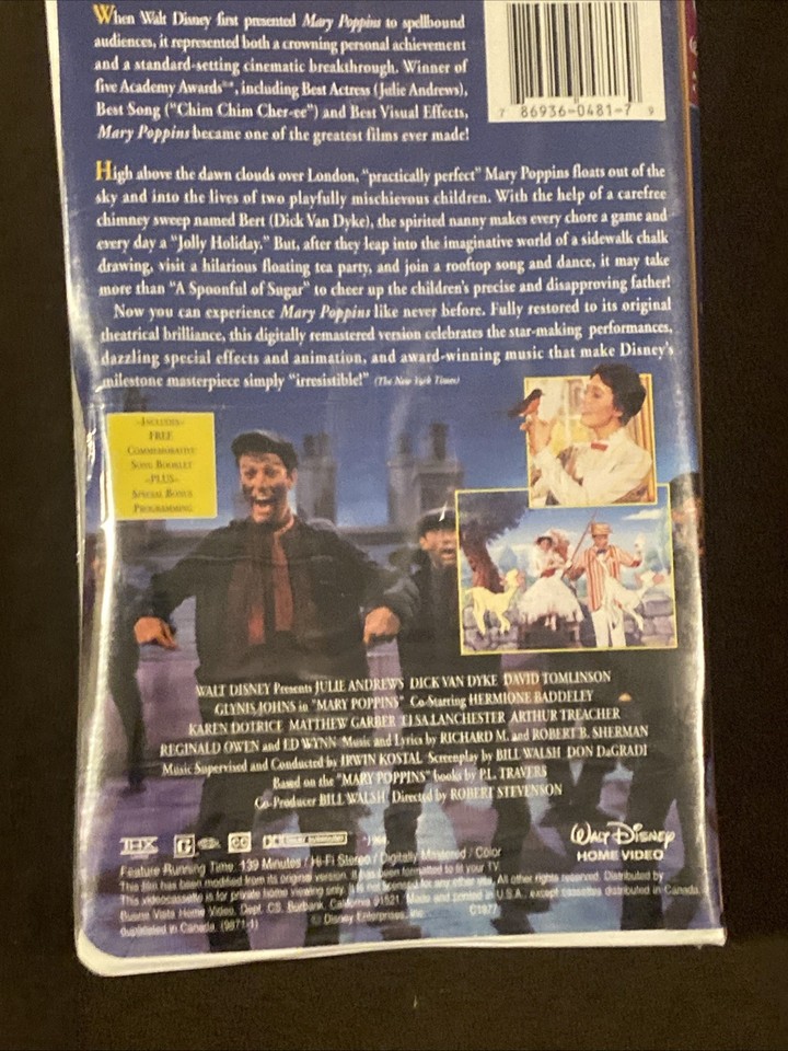 Disney's Masterpiece Mary Poppins (VHS, 1997) SEALED Case Is Warped | eBay
