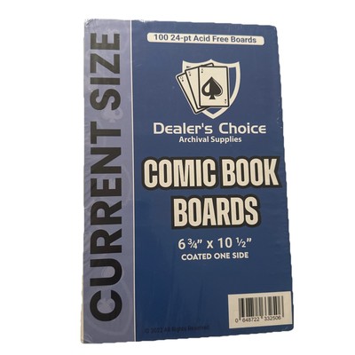 100 COMIC BOOK BOARDS (Current Size) - Acid Free 24 pt Archival Backing ...