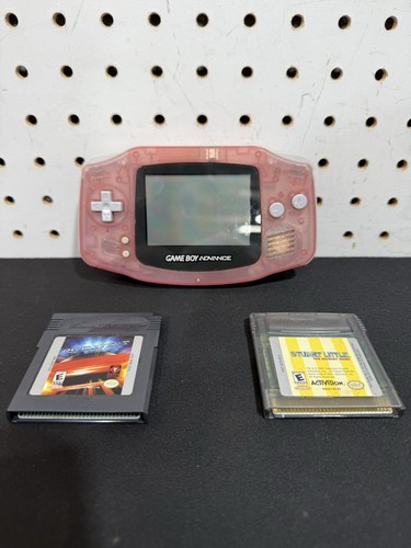 Nintendo Game Boy Advance Fuchsia Pink Clear GBA - AGB-001 Tested - Two ...