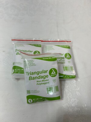 Dynarex 3681 Triangular Bandage, 40" X 40" X 56" 58 pack with safety ...