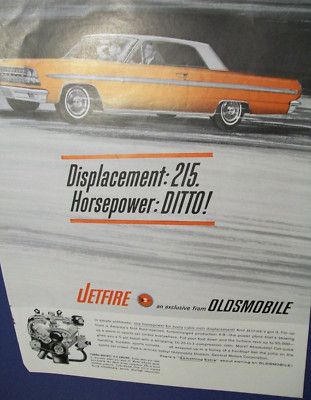 1963 Olds Oldsmobile Jetfire mid-size mag car ad -"...Horsepower: Ditto ...
