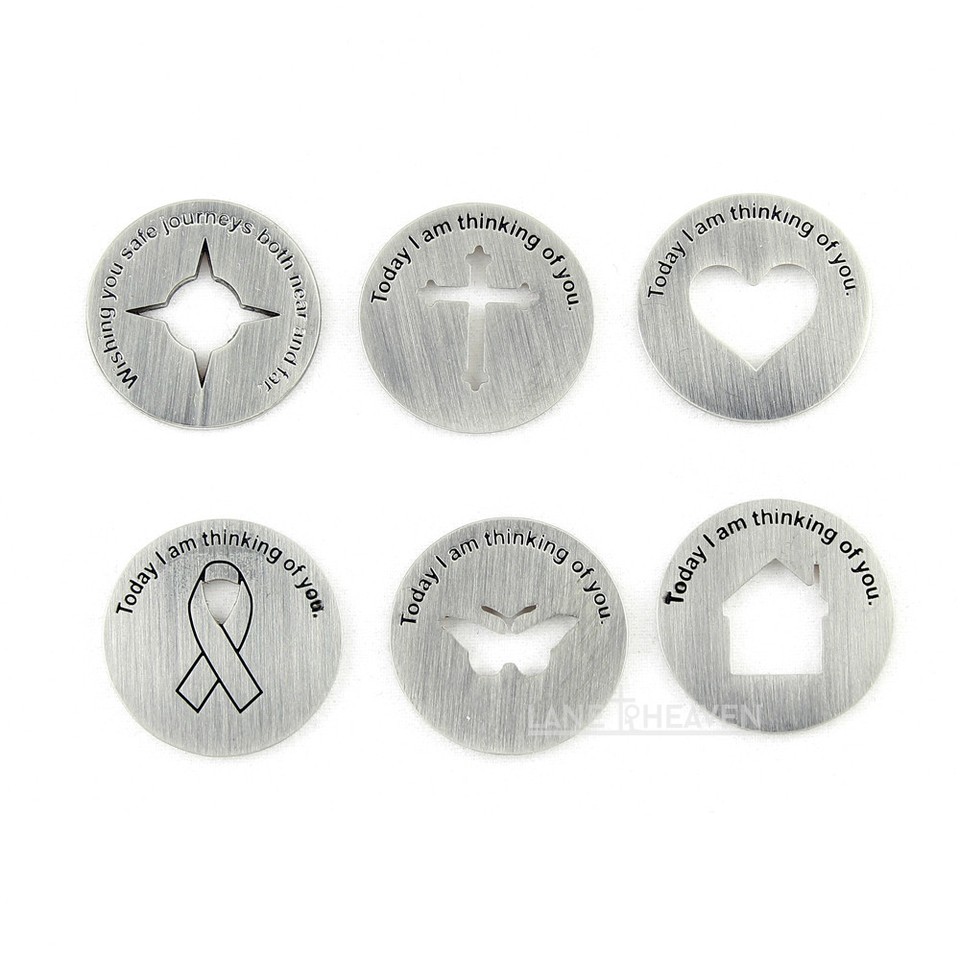 6 Pieces Wishful Thinking Themed Double Sided Coins w/ Messages Unique ...