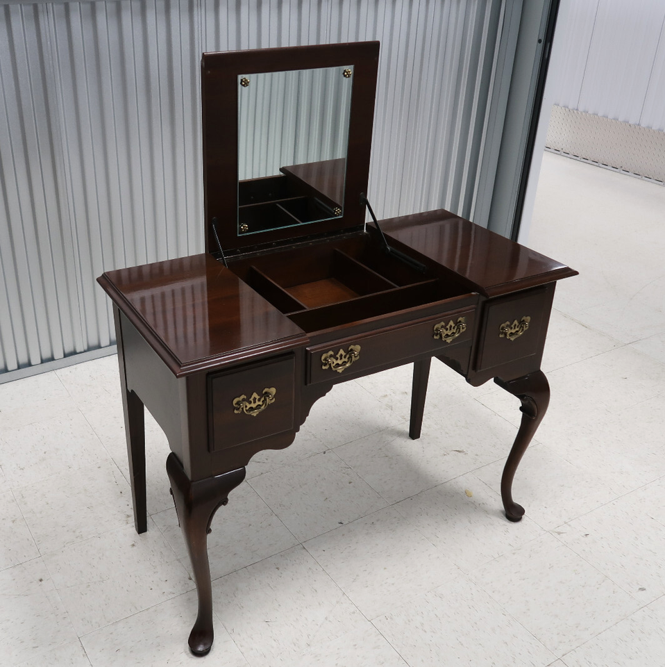 Ethan Allen Georgian Court Vintage Cherry Vanity Table | eBay