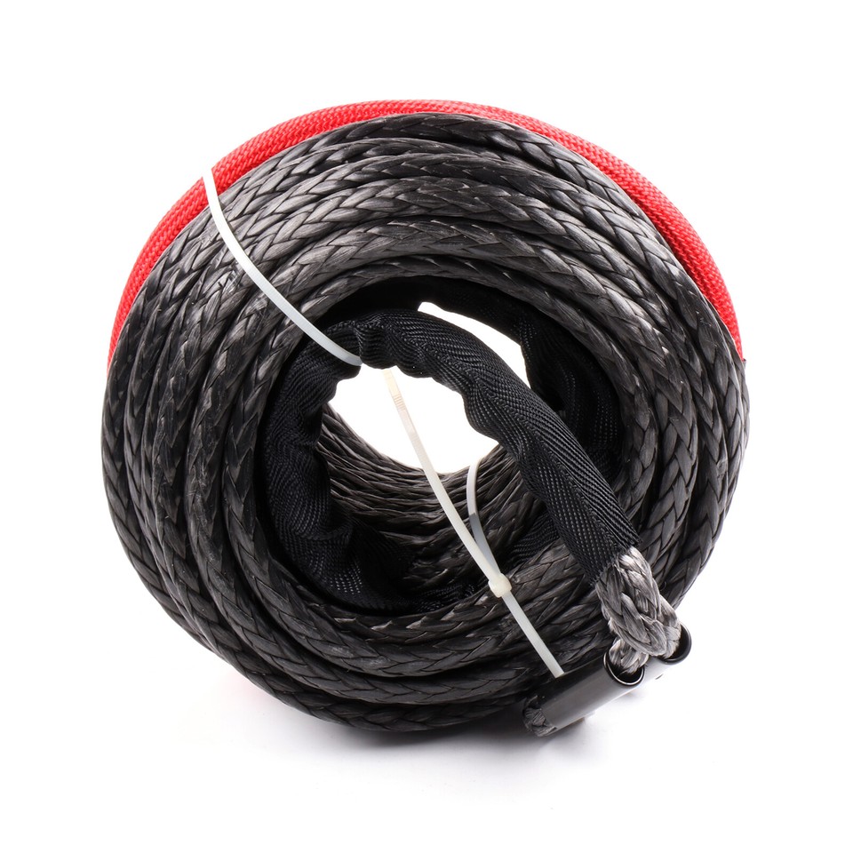 20500LBS Winch Rope Synthetic Line Black Recovery Cable 4WD ATV SUV 3/8 ...