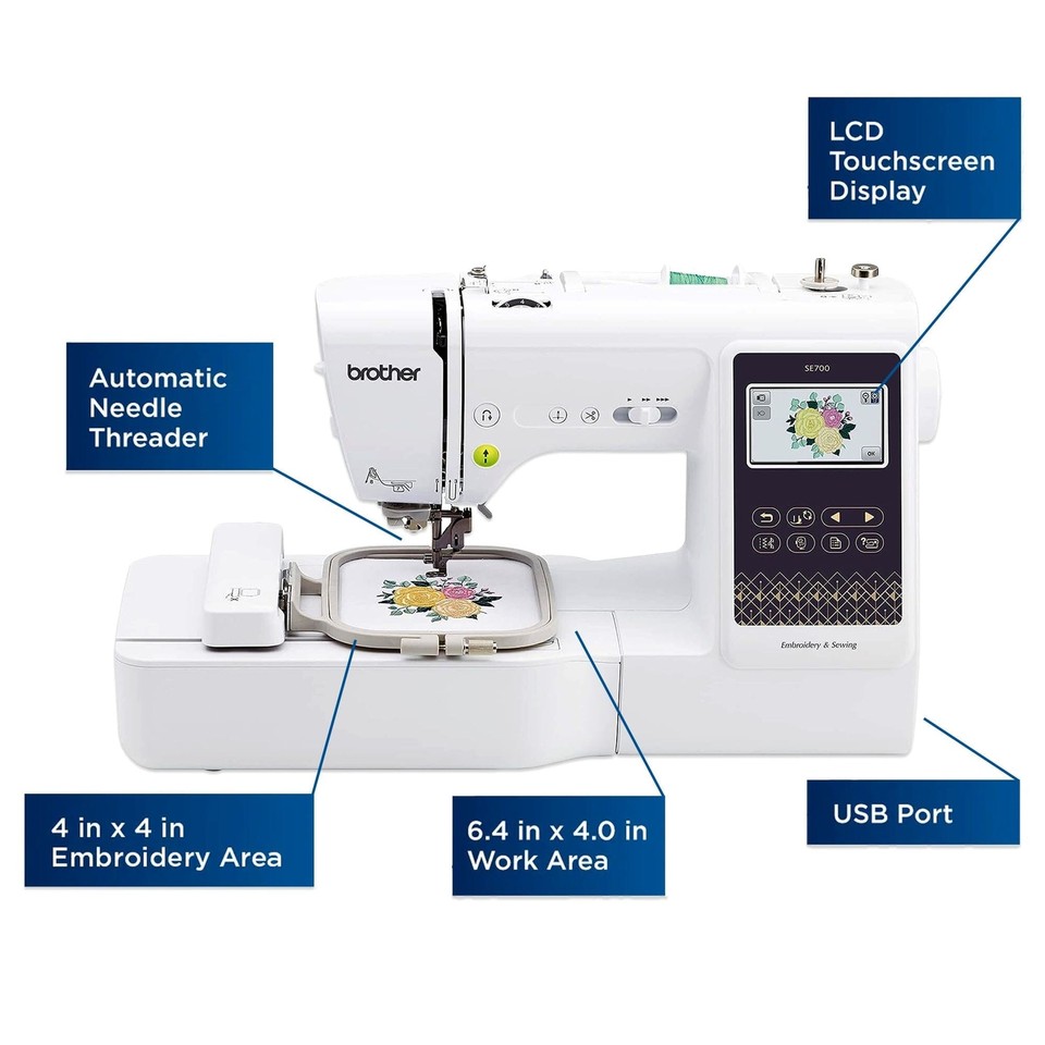 Brother SE700 Embroidery & Sewing Machine w/ Thread & 200+ Accessories ...