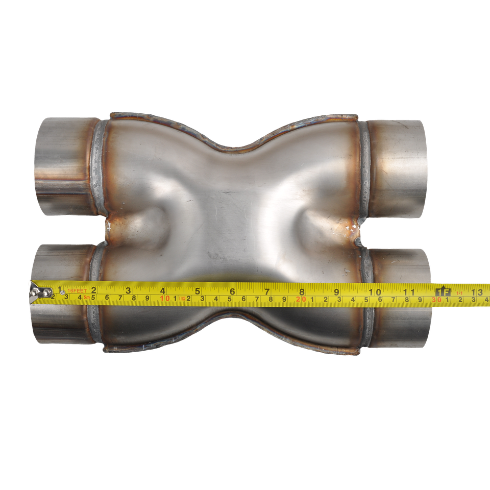 Universal Crossover X Pipe Dual 3" In/Out Stainless Steel Muffler ...
