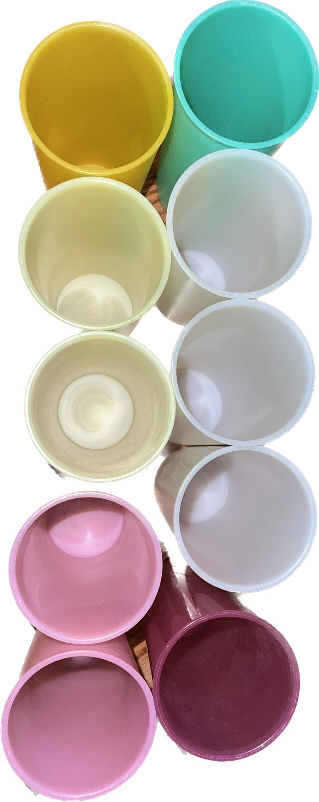 Set of 10 Vintage Tupperware 107 Tall Pastel Tumblers Glasses Cups 16 ...