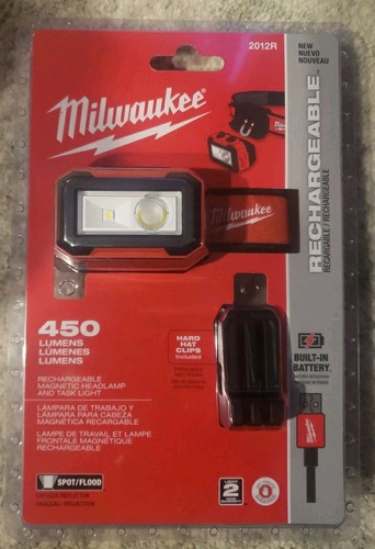 Milwaukee 450 Lumens Rechargeable Magnetic Headlamp & Task Light 2012R ...