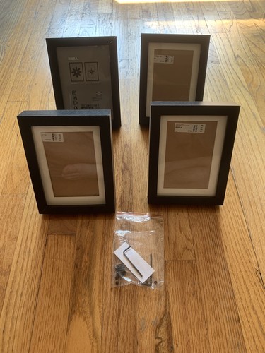 (4 Set) IKEA RIBBA 5" X 7" Picture Photo Frames Black Edge Portrait ...