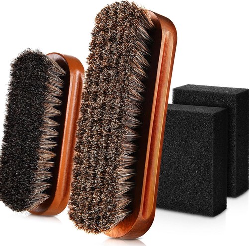 4 Pcs Horsehair Felt Hat Brush Kit with Cleaning Sponge Cowboy Clean ...