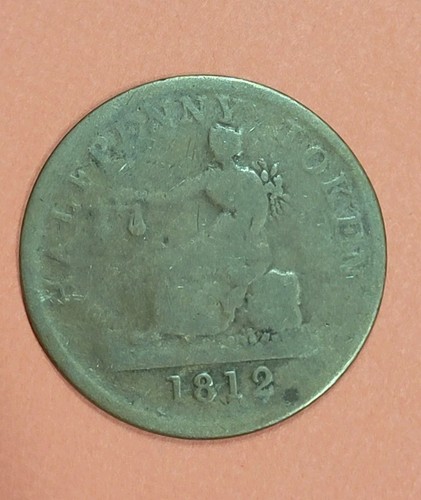 Rare 1812 Canada Tiffin Halfpenny Token Lower Canada Copper Coin ...