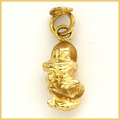 Ciondolo in ORO Giallo 18 kt 750 Paperino Papera Pendente Charm Vintage ...