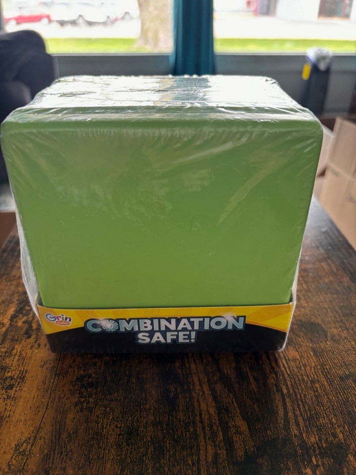 GRIN STUDIOS KIDS COMBINATION SAFE BANK 5x5x4 in green NEW SEALED | eBay