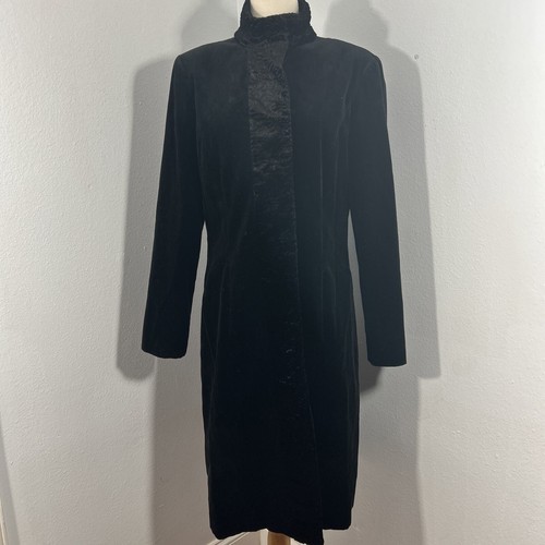 JS COLLECTION Velvet Coat Womens Medium Black Goth Evening Witchy Opera ...