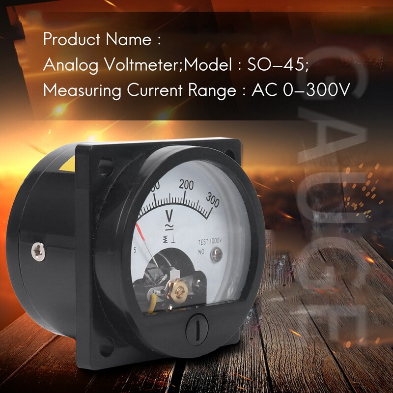 AC 0-300V Round Analog Dial Panel Meter Voltmeter Gauge Black Z9U2k | eBay