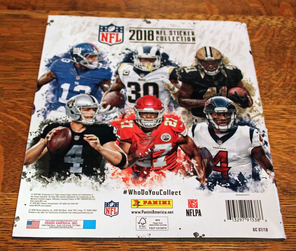 2018 Panini NFL Football Sticker Collection Album ~ Completed Attached ...