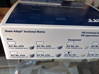 1 pc Χ100 Dental Hawe Adapt transparent Sectional Matrix no.753 | eBay
