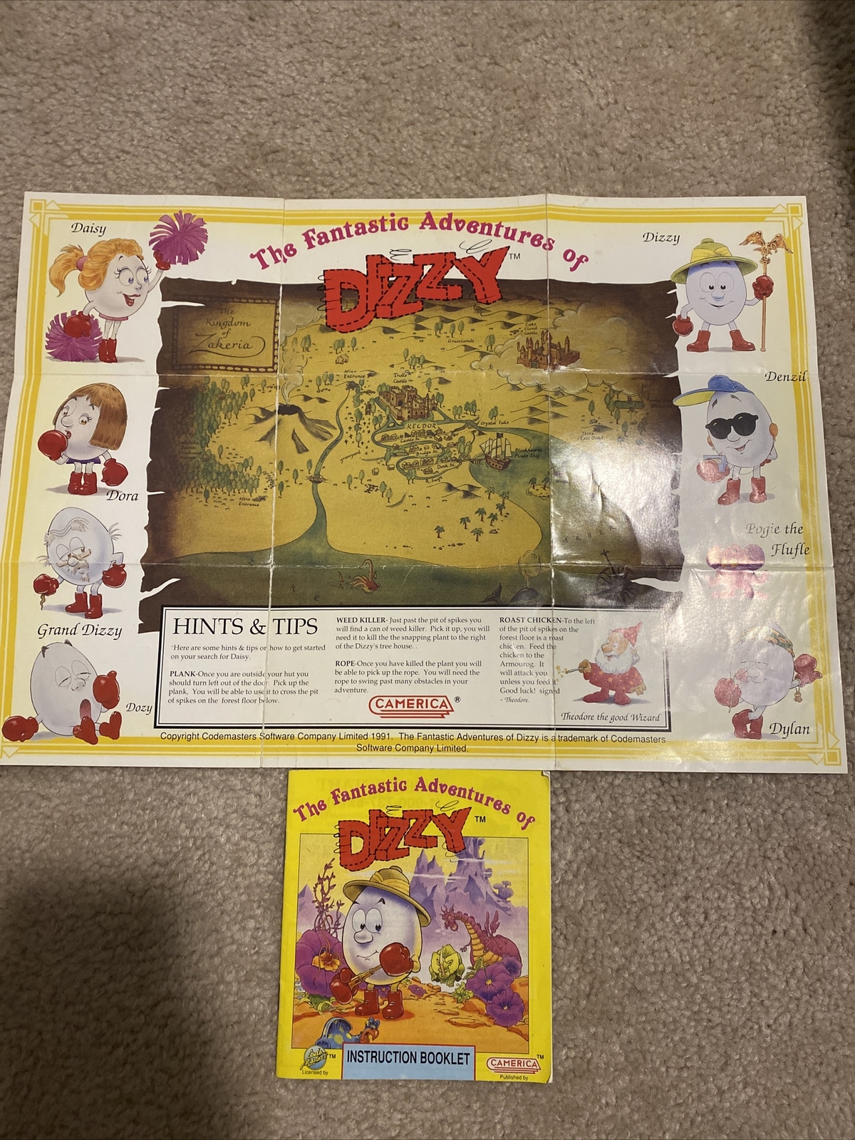 The Fantastic Adventures Of Dizzy NES *MAP INSERT And Manual ONLY ...