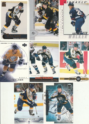 20 + different SCOTT WALKER cards lot 1997 - 2009 Canucks Predators ...