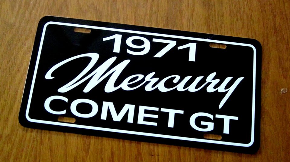 Yellow 1971 Mercury Comet GT License plate tag 71 Compact Performance ...