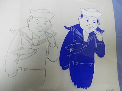 CRACKER JACK Production Pencil Drawing & Hand Painted Animation Cel 3A ...