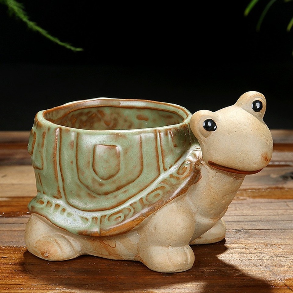 Cartoon Tortoise Flower Pots Children's Room Desktop Decor Potted ...