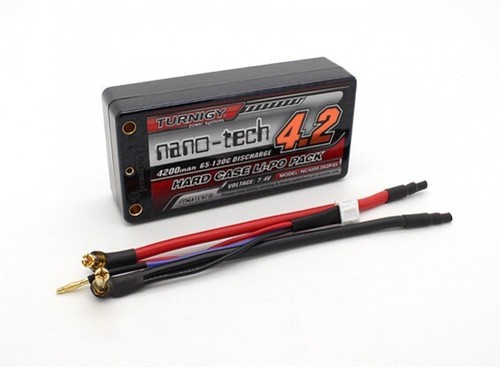 TURNIGY NANO-TECH 4200mAh 2S 7.4V 65C-130C LIPO BATTERY HARDCASE SHORTY ...